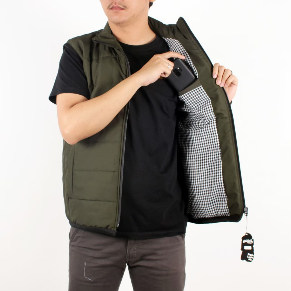 Jual Jaket Rompi Pria Keren - Rompi Motor Pria - Jaket Rompi Gelembung ...