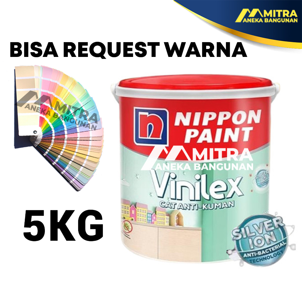Jual CAT TEMBOK VINILEX SILVER ION 5 KG NIPPON PAINT / BISA REQUEST ...