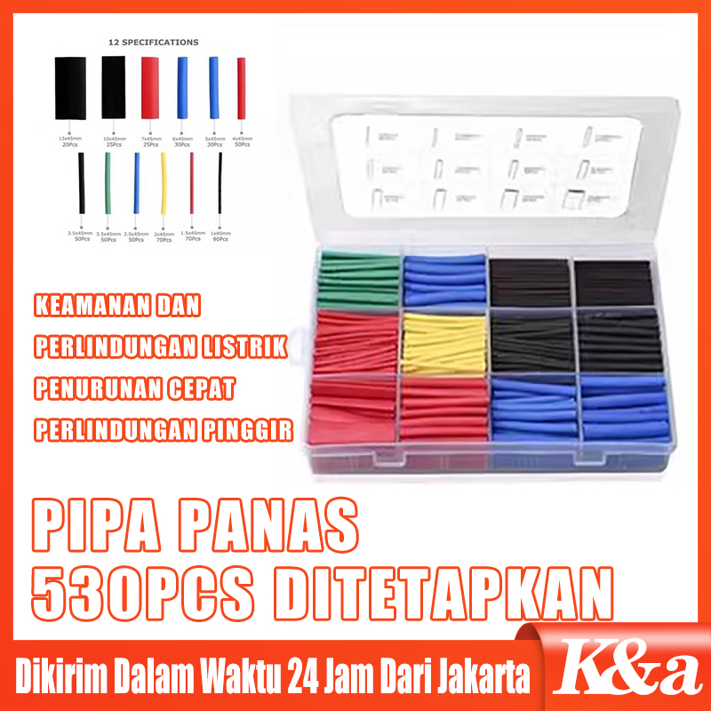 Jual 530pcs/Set Kabel Bakar Heat Shrink Bahan Polyolefin Warna Warni ...
