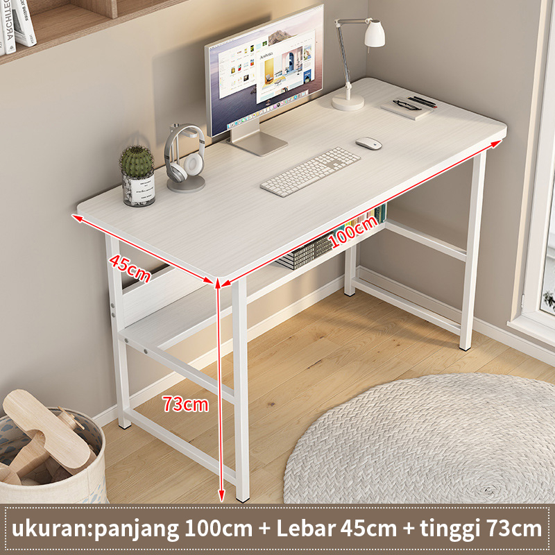 Jual HOMETIME Meja Belajar Meja Rias Minimalis Meja Kantor Meja Komputer Meja Panjang Putih ...