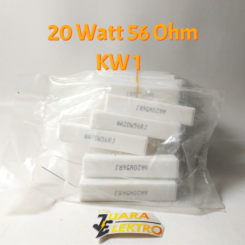 Jual RESISTOR KAPUR 20 Watt 10 Ohm - 56 Ohm KW 1 | RESISTOR KAPUR PUTIH | Shopee Indonesia