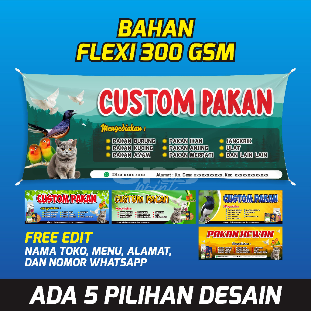 Jual BANNER PAKAN TERNAK / BANNER PAKAN IKAN / BANNER PAKAN BURUNG AWET ...