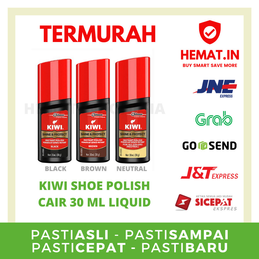 Jual KIWI SHINE PROTECT SHOE POLISH CAIR 30ML SEMIR SEPATU KIWI BLACK COKLAT NEUTRAL CAIRAN ...