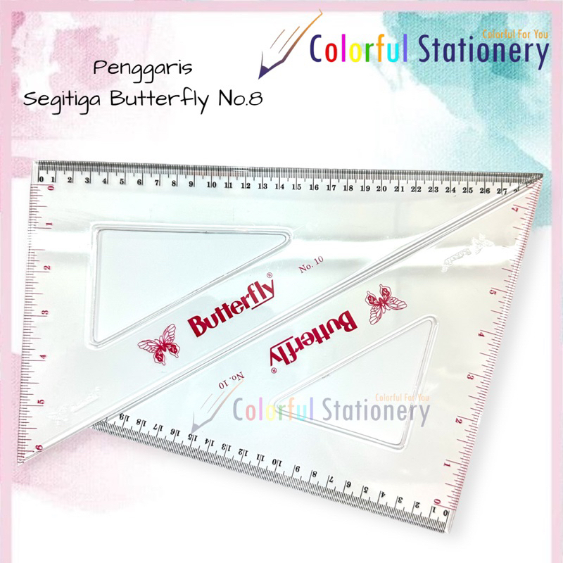 Jual Penggaris / Mistar Segitiga Butterfly No.10 | Shopee Indonesia