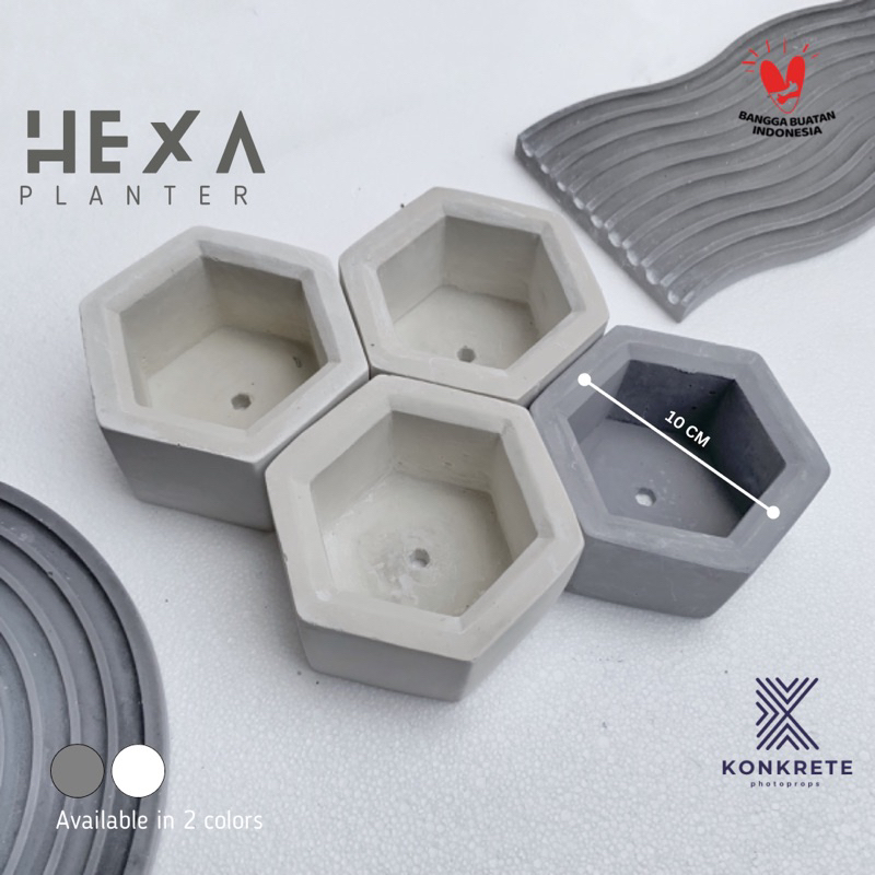Jual Pot Semen Hexa - Konkrete Photoprops - Hexagon Planter - Concrete ...