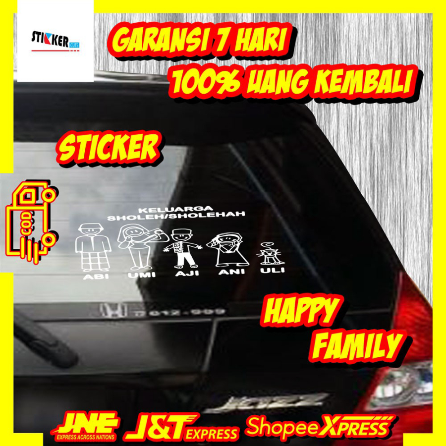 Jual STIKER CUSTOM MOTOR HELM STICKER LOGO LOGO KELUARGA MUSLIM HAPPY ...