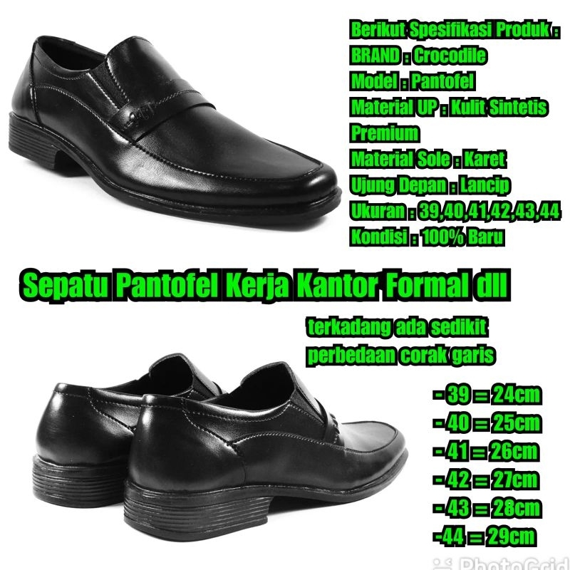 Jual Sepatu pantofel Hitam Sepatu kerja Sepatu kantor Sepatu kondangan ...