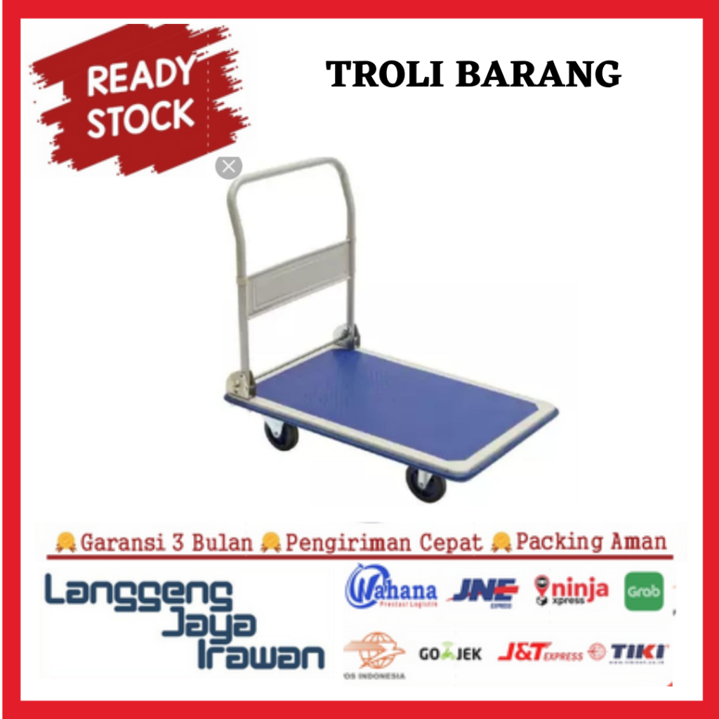 Jual Troli Barang 150kg 75kg Trolley Fiber Hand Truck Dorong 150Kg ...
