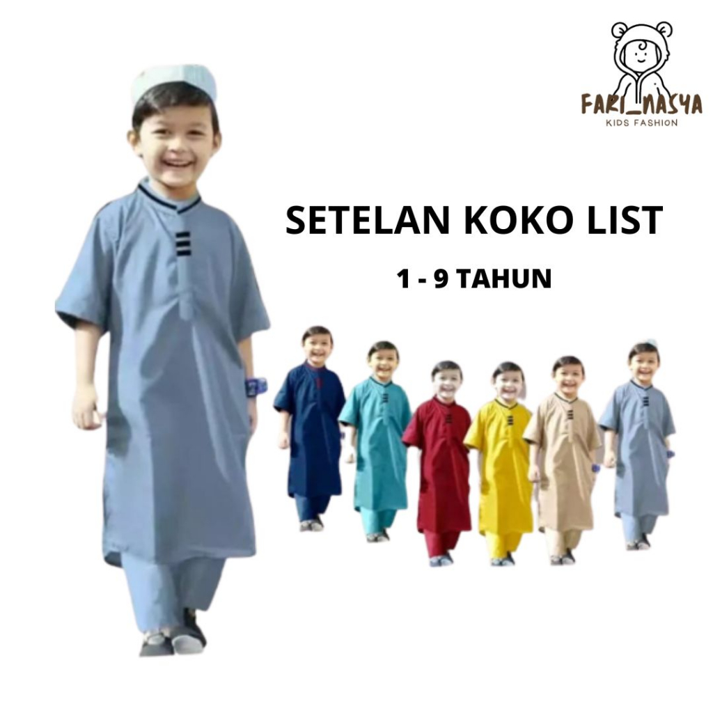 Jual Setelan Koko List Kurta Turki Pakistan Anak Usia 1 - 8 Tahun Baju ...