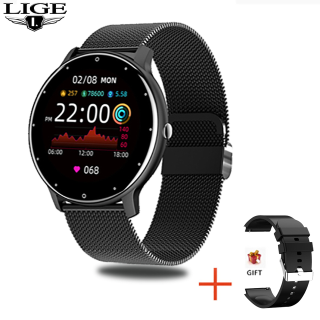 Jual LIGE Jam Tangan Pintar Pelacak Kebugaran Tahan air Layar Sentuh ...