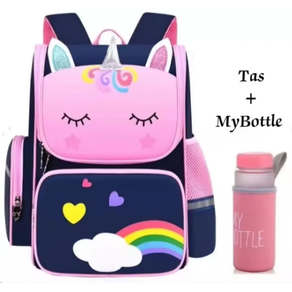 Jual Tas Ransel Sekolah Anak SD SMP SMA Perempuan Tas Sekolah Anti Air Model Korea Tebal ...