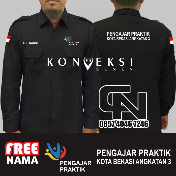 Jual big size kemeja guru penggerak LENGAN PANJANG seragam guru ...