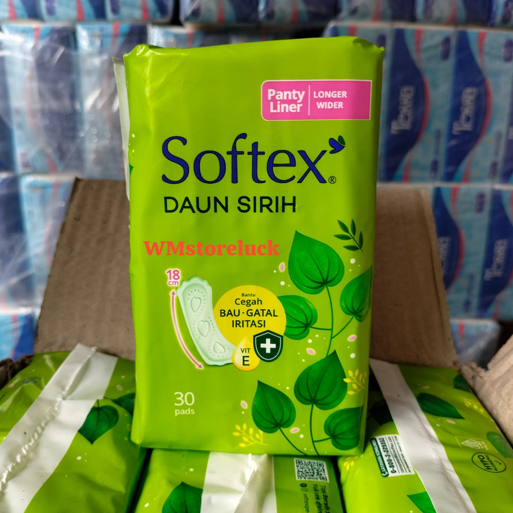 Jual SOFTEX PANTY LINER LONGER & WIDER 30s /softek kecil daun sirih 30 pads/pantyliner pembalut ...