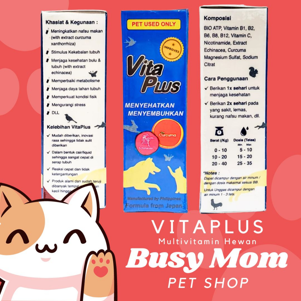 Jual Vitaplus Vita Plus 30ml Multivitamin Kucing Anjing Vitamin 30 ml | Shopee Indonesia