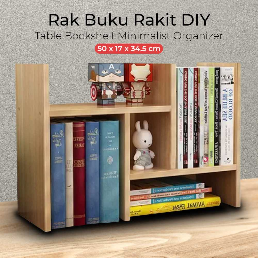 Jual Rak Meja Buku Rak Buku Rakit DIY Kayu Minimalis Portable Organizer ...