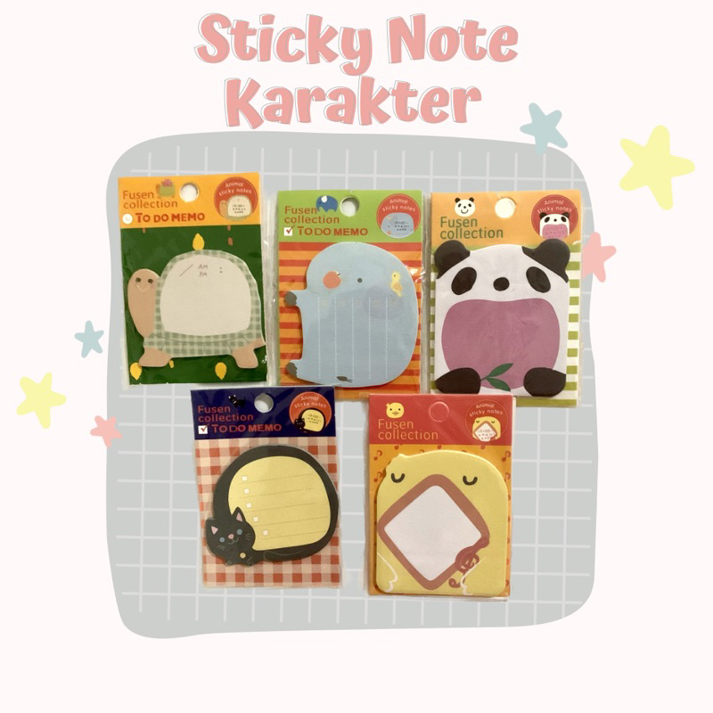 Jual Sticky Note Karakter Lucu / kertas memo karakter / stationery ...