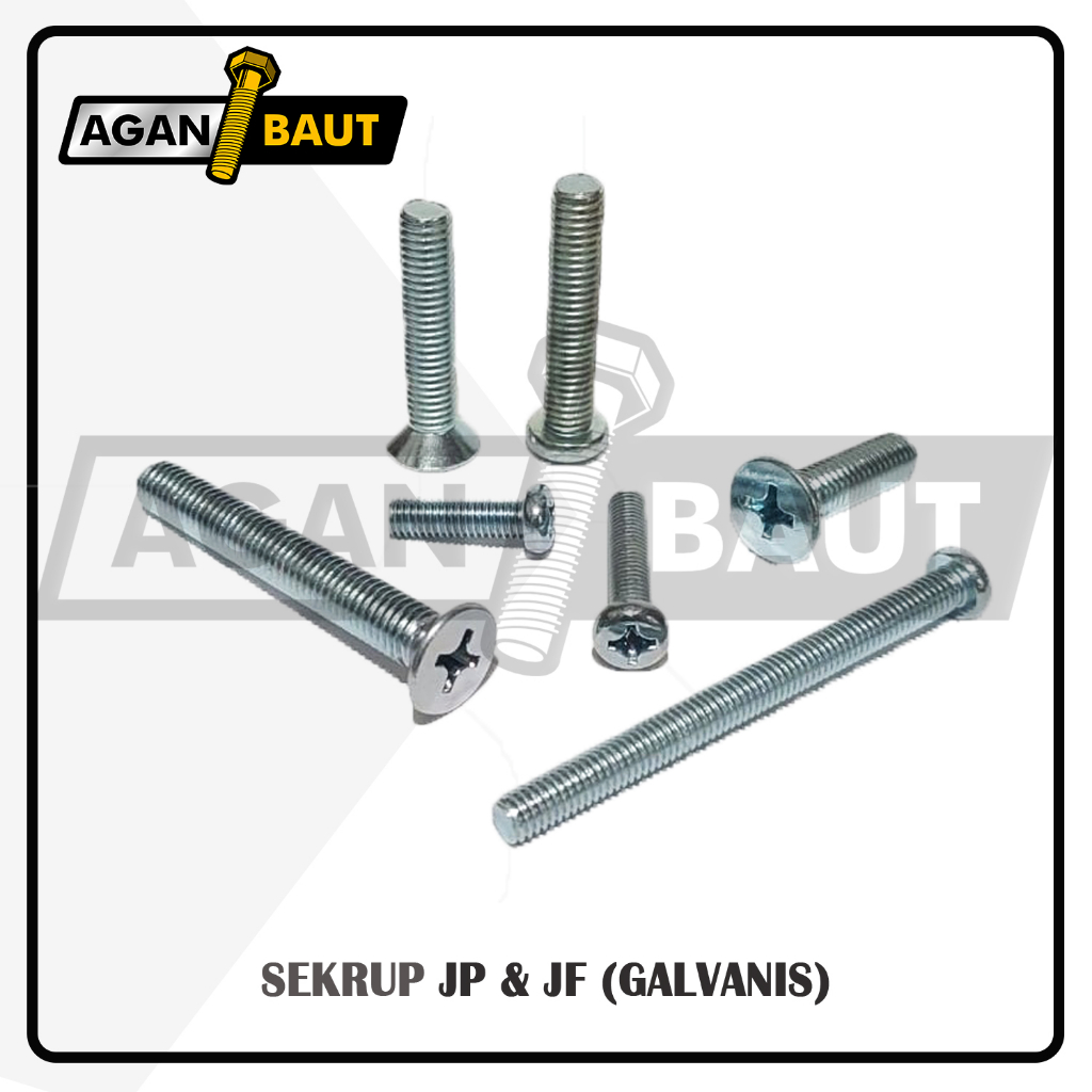 Jual [PER 25 SET] Baut Mur JP 4X40 (4 cm) KEPALA BULAT (+) | Shopee Indonesia
