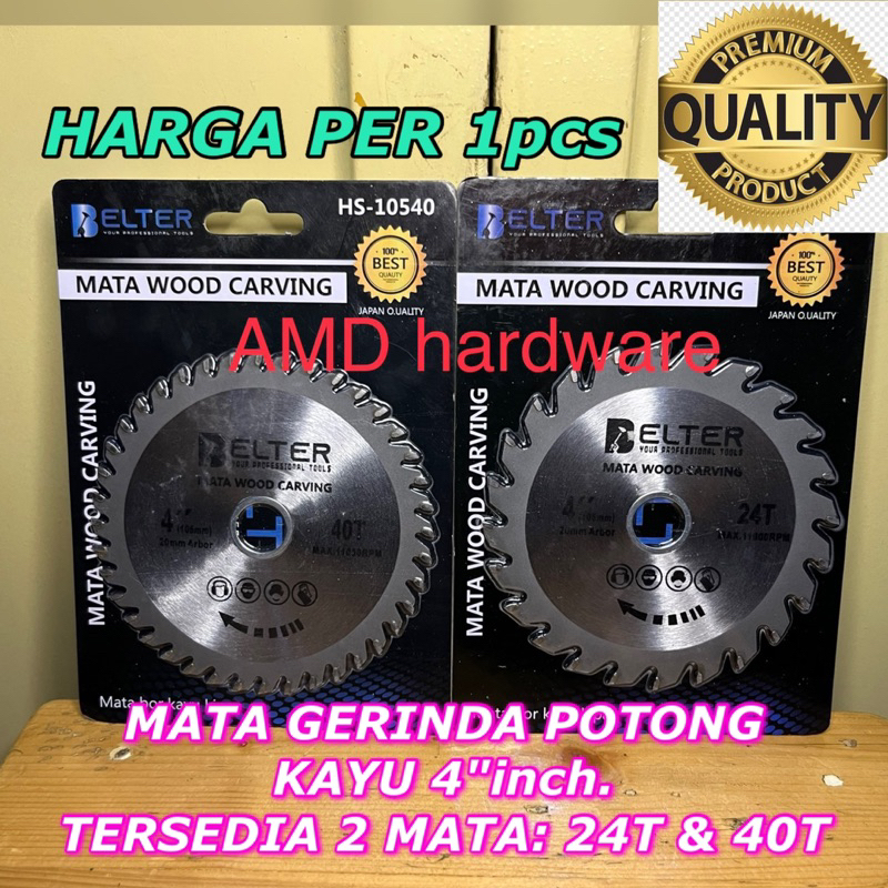 Jual MATA POTONG KAYU TRIPLEK HPL 4" GERINDA TANGAN CIRCLE TCT CIRCULAR SAW BLADE 24T 40T 72T 4 ...