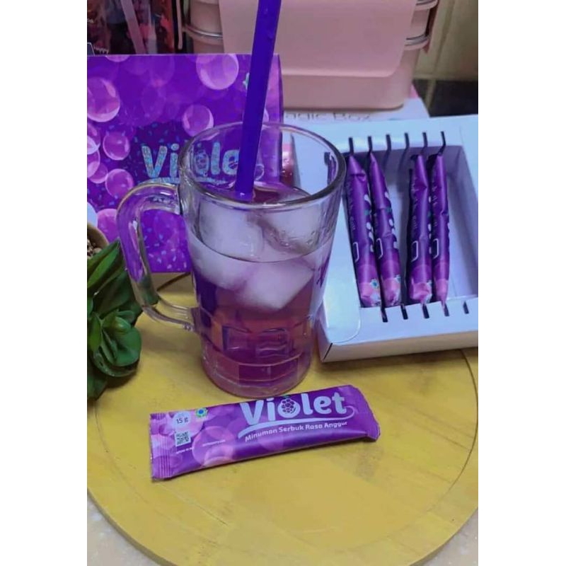 Jual Minuman Violet Collagen dari Basu 1Box isi 6sachet | Shopee Indonesia