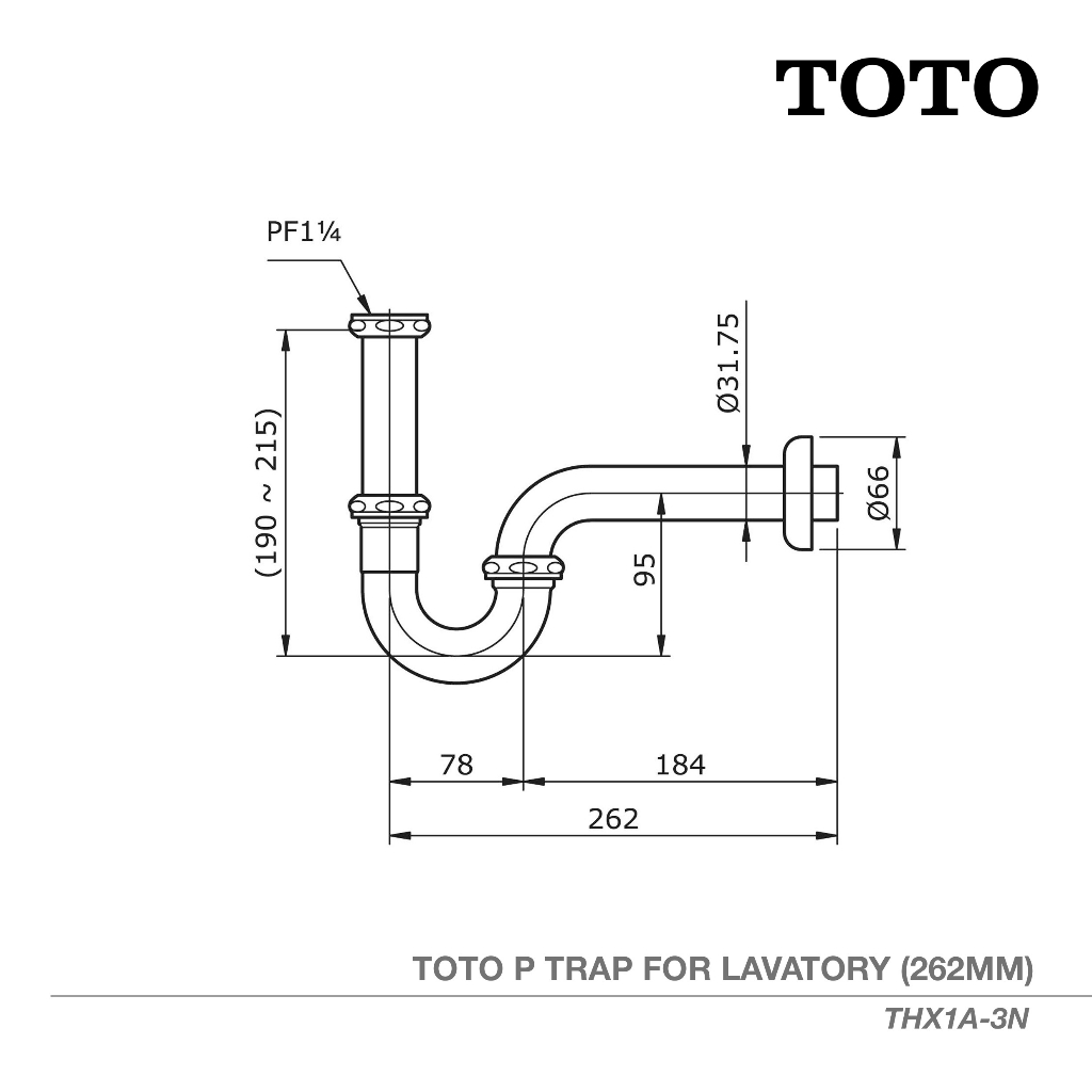 Jual TOTO THX1A-3N P Trap for Lavatory | Sifon Wastafel | Leher Angsa ...