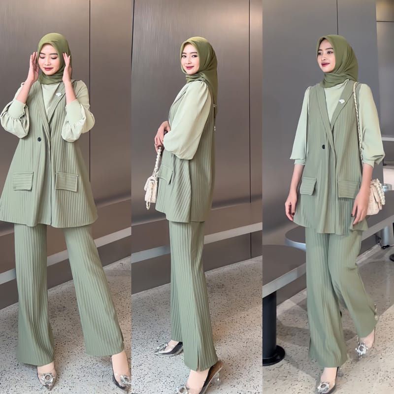Jual Setelan knit import premium jumbo 3in1 livi Al mahzan fashion ...