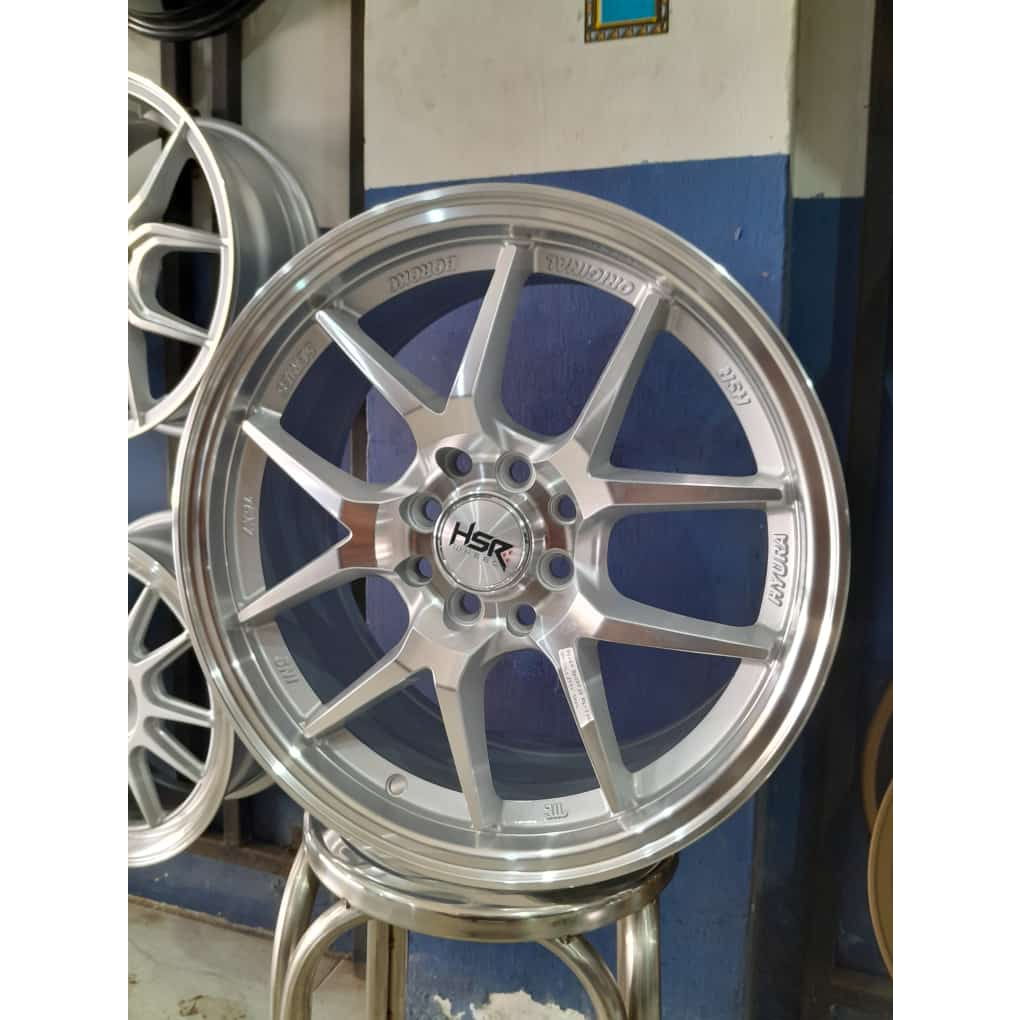 Jual velg racing hsr terbaru ring 16 pcd 8x100-114 warna silver polis cocok buat mobil agya ...