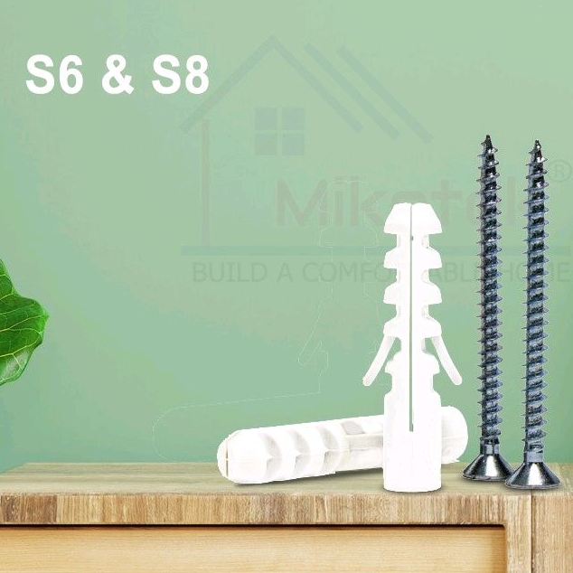 Jual Sekrup angkur tembok Mikotek 1 DUS / baut tembok S6 Sekrup S8 Sekrup | Shopee Indonesia