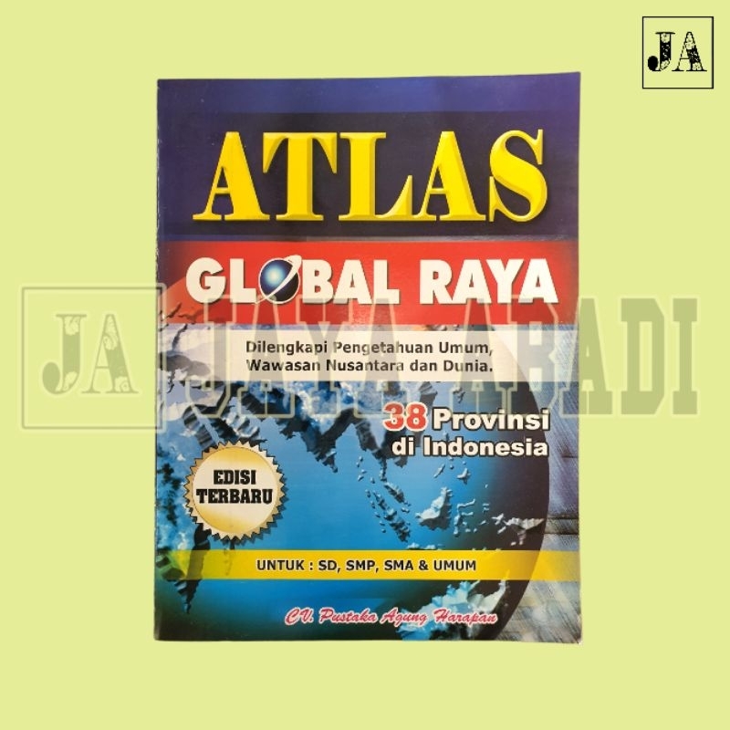 Jual Atlas Besar Indonesia Dan Dunia TERBARU Warna | Peta Global Raya ...