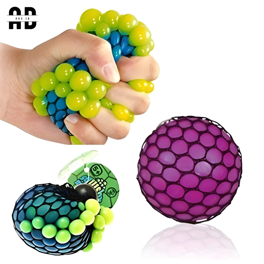 Jual ABS - Squishy Mesh Ball Bola Anggur Stress Ball Pencet Anti Stress ...