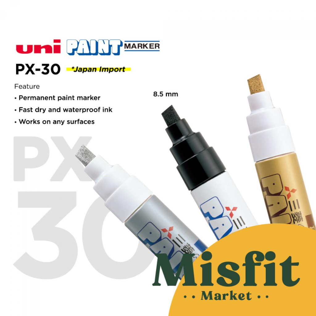 Jual UNI PAINT MARKER PX30 PX-30 Spidol Ban Cat Bandel Tahan Kimia Gores Speda Sepeda Besi Metal ...