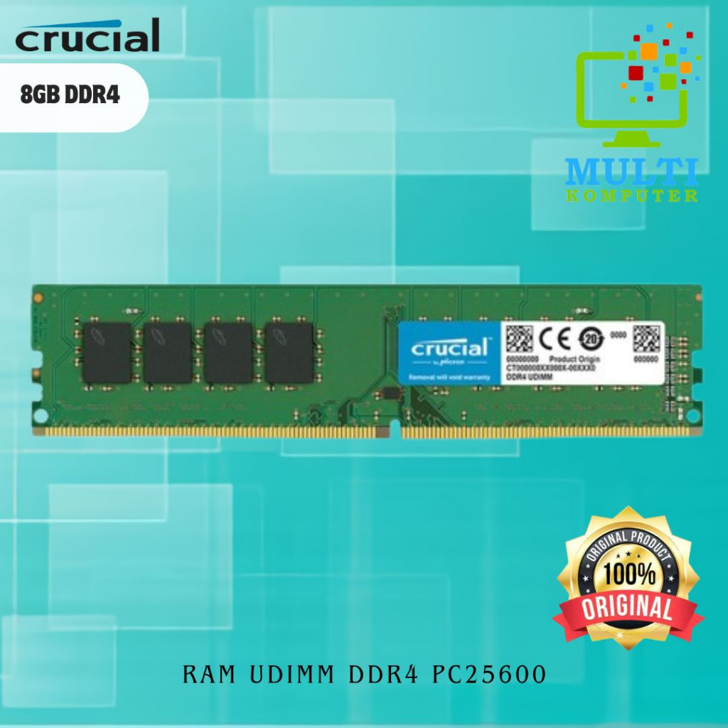 Jual MEMORY CRUCIAL 8GB DDR4 3200 RAM UDIMM DDR4 PC25600 RAM PC | Shopee Indonesia