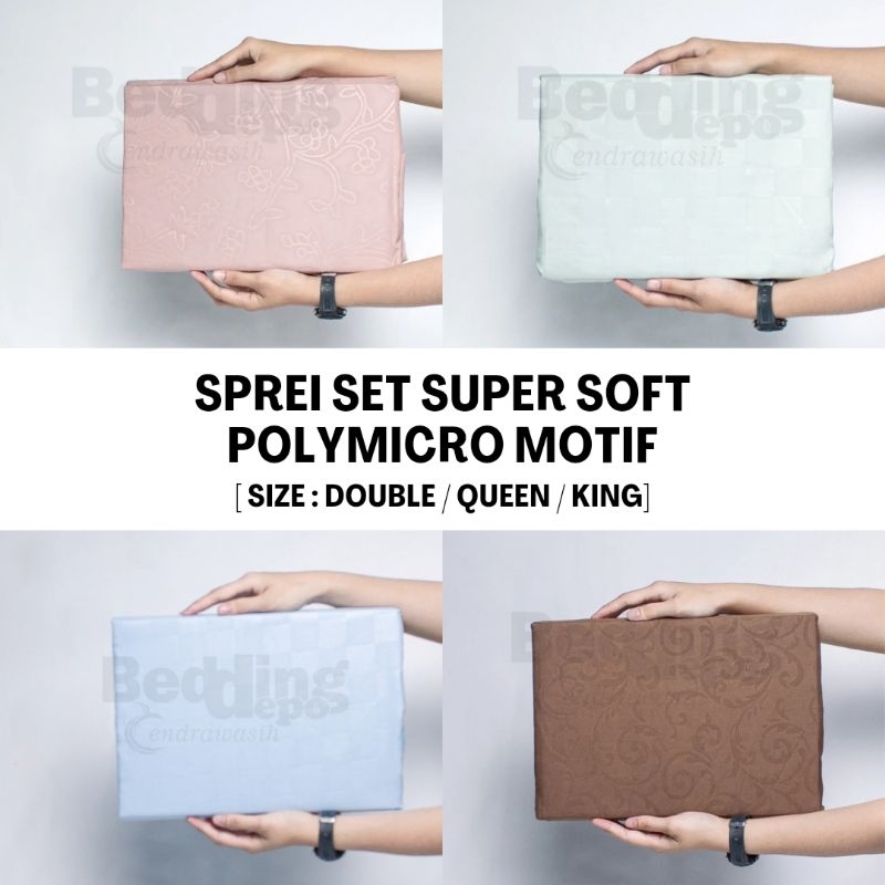 Jual [Bedding Depo] Sprei / Seprei Set Microtex / Polymicro Motif Embos ...