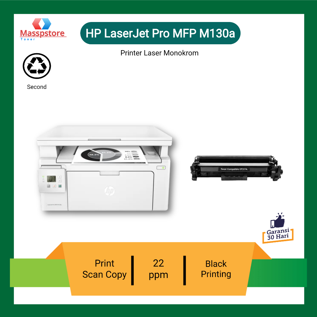 Jual Printer Hp LaserJet Pro mfp M130a Printer Foto Copy Scan printer ...