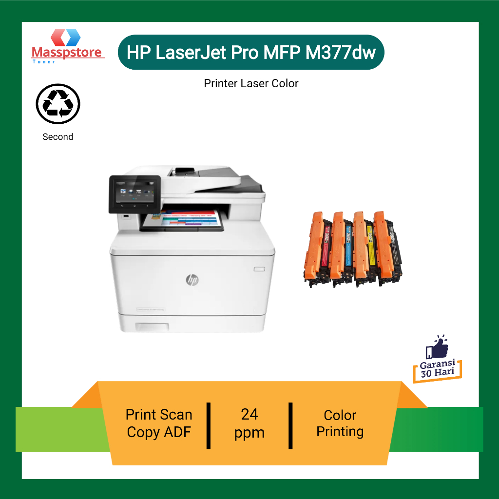 Jual Printer Hp Color LaserJet Pro MFP 377dw scan copy & Adf mesin foto ...