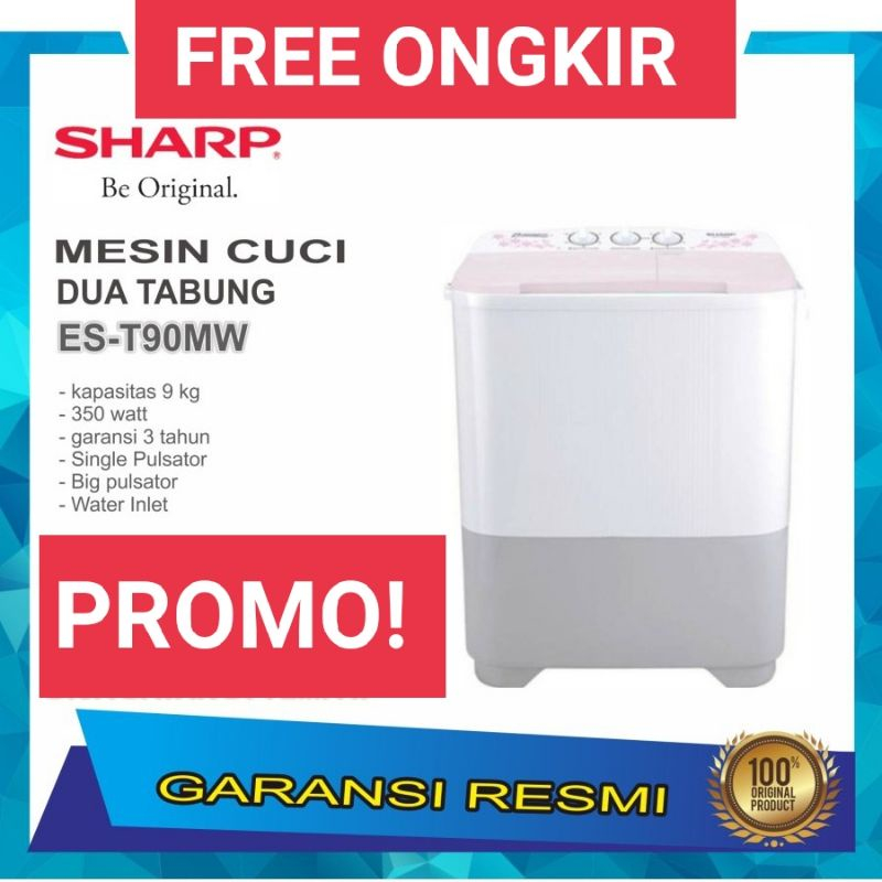 Jual MESIN CUCI 2 TABUNG SHARP 9 KG EST90MW EST 90 MW EST 90MW LOW WATT ...