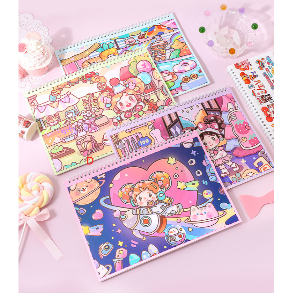 Jual Buku sticker kosong reusable bisa digunakan berulang kali buku ...