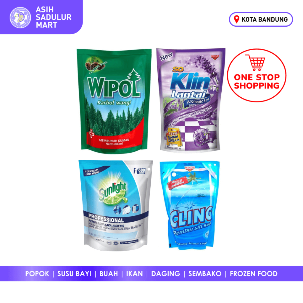 Jual Wipol / Cling / Sunlight / So Klin Lantai (Cairan Pembersih Kaca ...