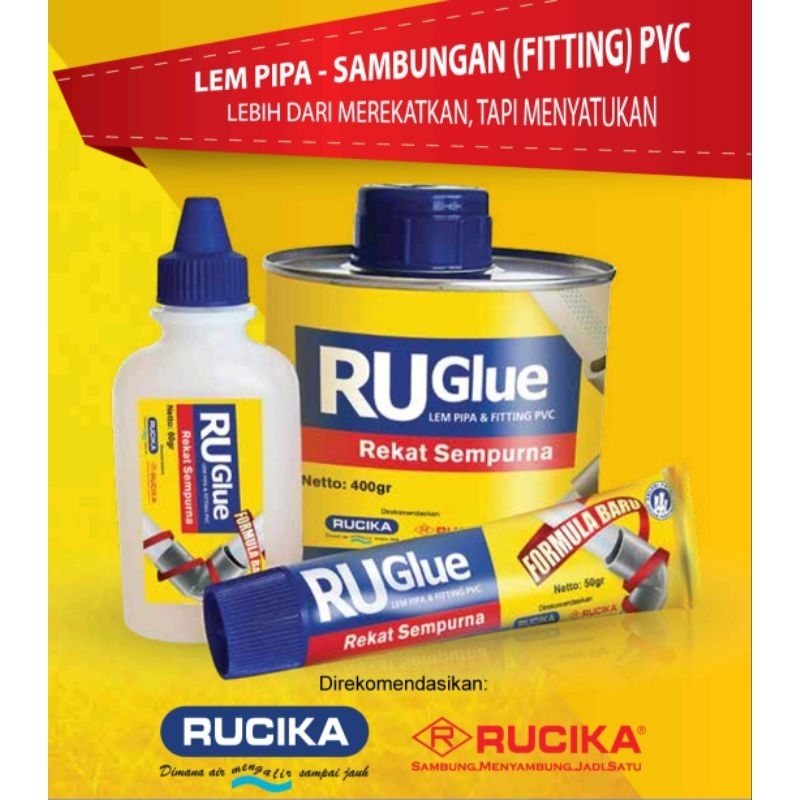 Jual RUGLUE LEM PIPA RUCIKA 50GR / LEM PIPA UPVC RUCIKA KEMASAN TUBE 50 ...