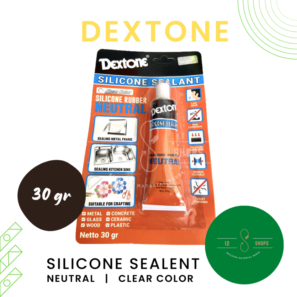 Jual DEXTONE SILICONE SEALENT NEUTRAL TUBE 30GR RUBBER NETRAL LEM ...