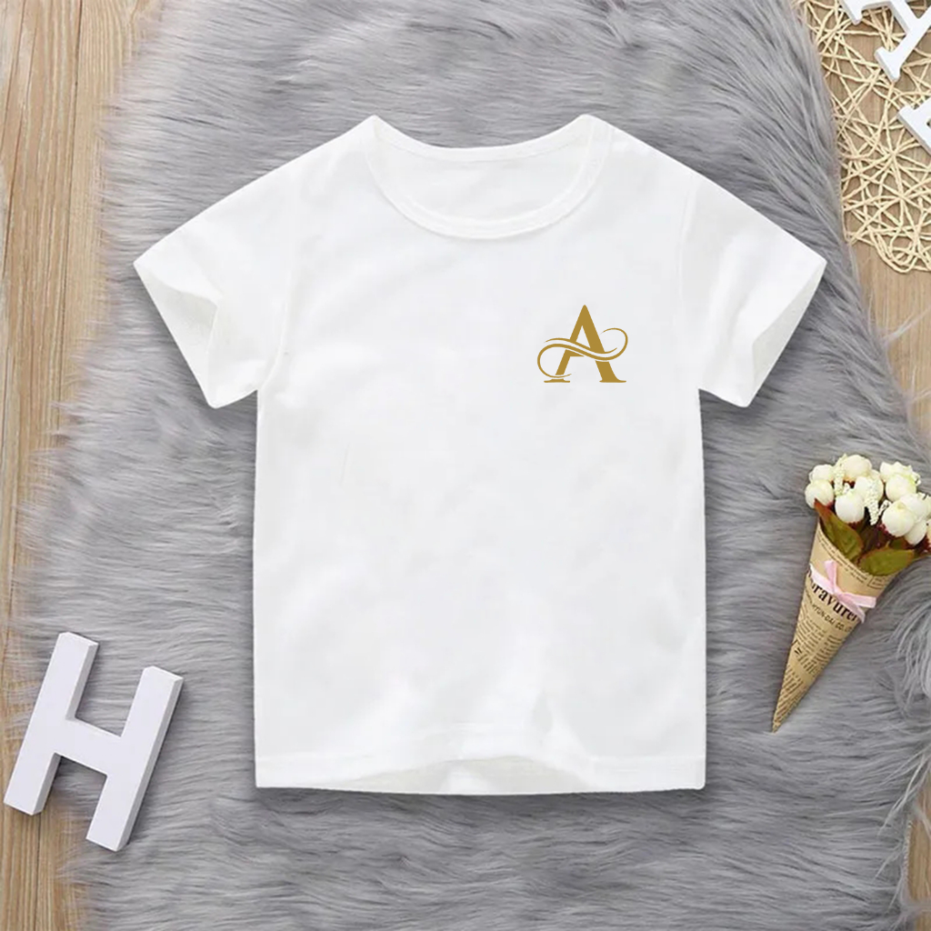 Jual Kaos Anak anak logo A Baju Oblong Anak Ideal umur 02-16 tahun Pakaian Atasan Anak unisex ...