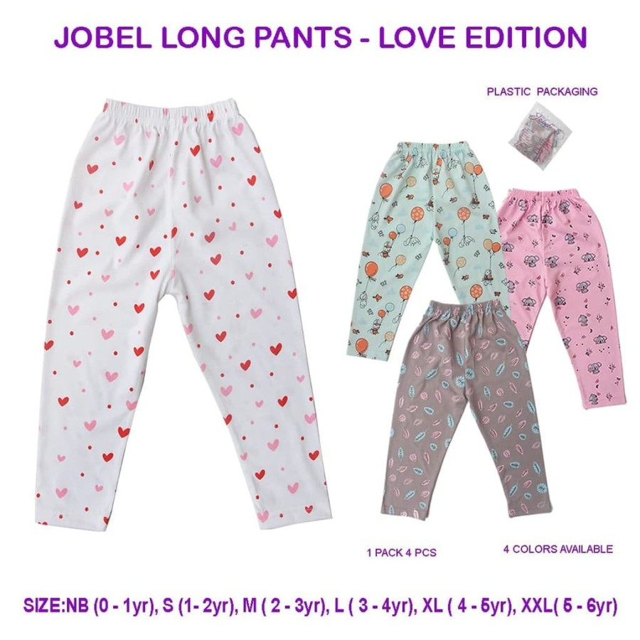 Jual PROMO Jobel Long Pants Girl - Love Edition (0-5Thn) ISI (1PCS ...