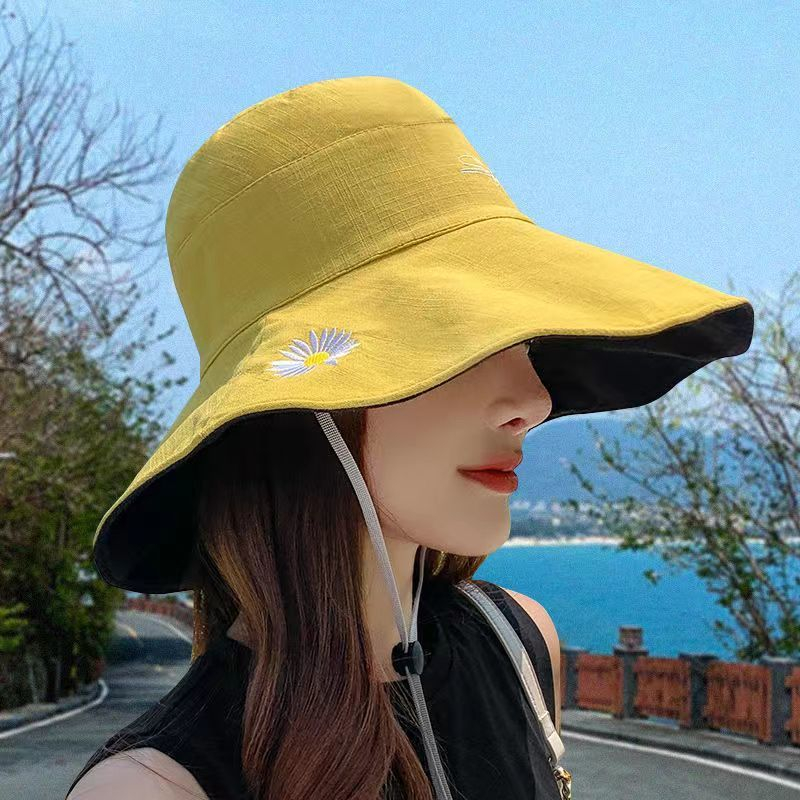 Jual WD Topi Wanita Pelindung UV Topi Pantai Bunga Daisy Bisa Digunakan ...