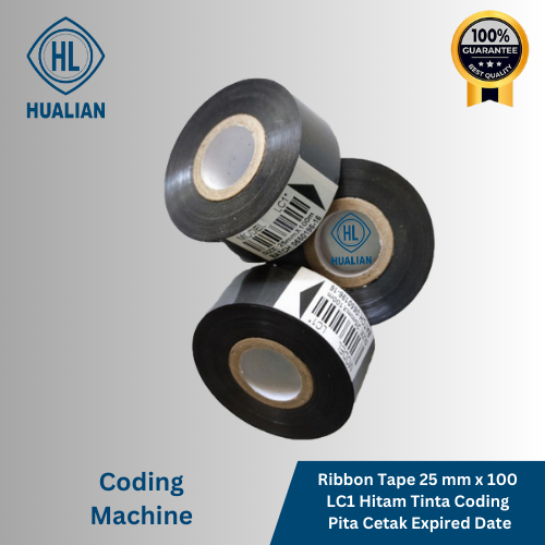 Jual Ribbon Tape 25 mm x 100 LC1 Hitam Tinta Coding Pita Cetak Expired ...