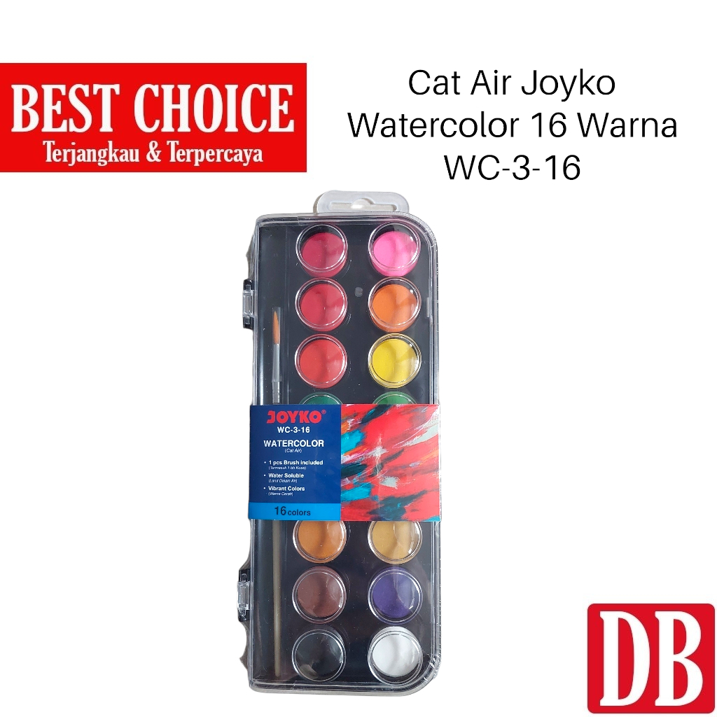 Jual Cat Air / Watercolour / Watercolor Set Joyko WC-3-16 (16 Warna ...