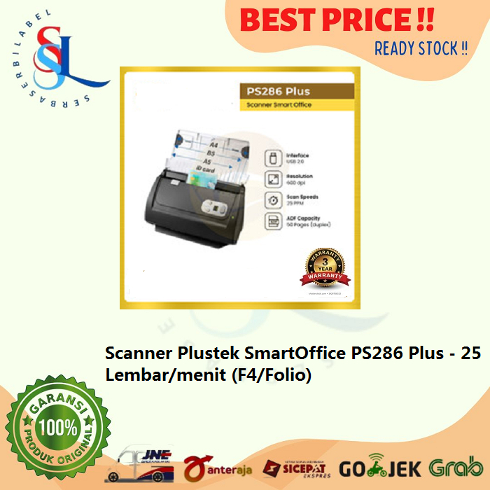 Jual Scanner Plustek SmartOffice PS286 Plus - 25 Lembar/menit (F4/Folio) | Shopee Indonesia