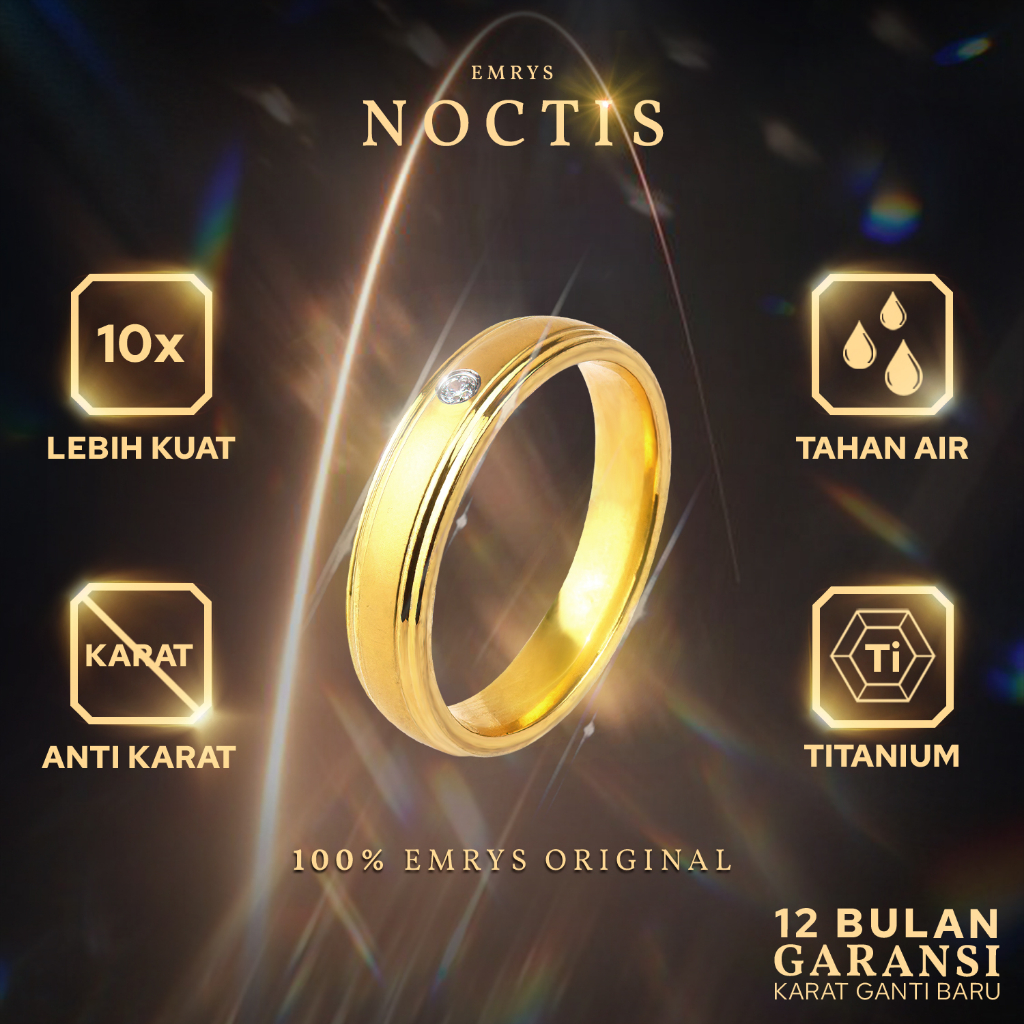 Jual BUY 1 FREE 1 GIFT Emrys NOCTIS Premium Ring Cincin Titanium Pira Wanita | Shopee Indonesia