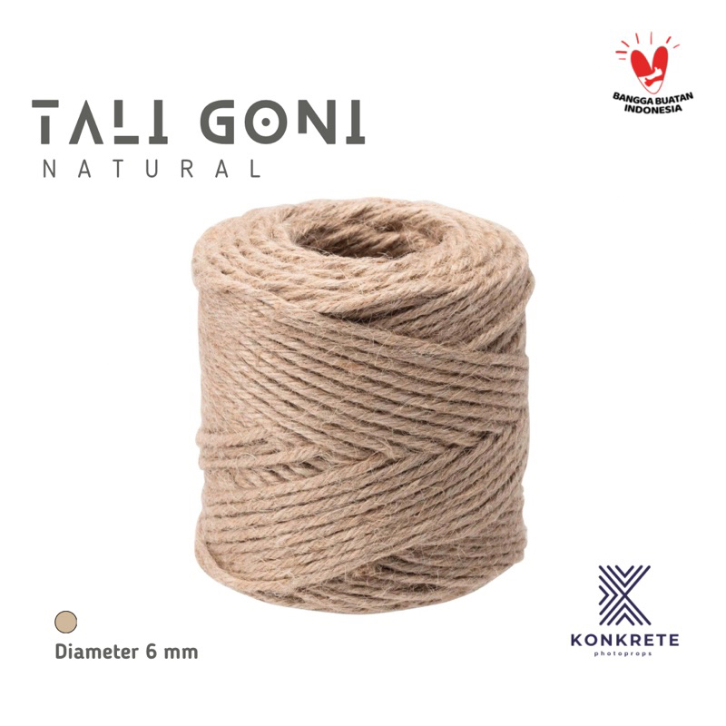 Jual Tali Goni Natural 6 mm - Jute Rope - Konkrete Photoprops | Shopee ...