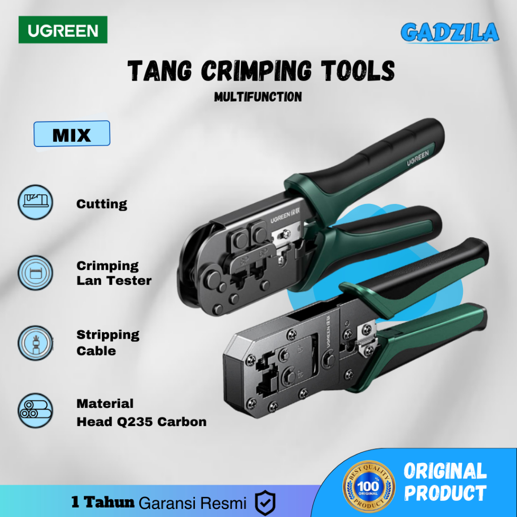 Jual UGREEN Tang Crimping Tool RJ45 RJ11 Lan Network Cable 6P 8P, Alat ...