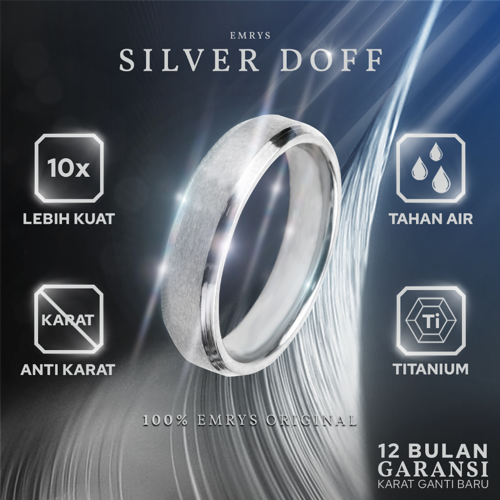 Jual BUY 2 FREE 1 GIFT Emrys Simple Ring SILVER DOFF Real Titanium Anti ...
