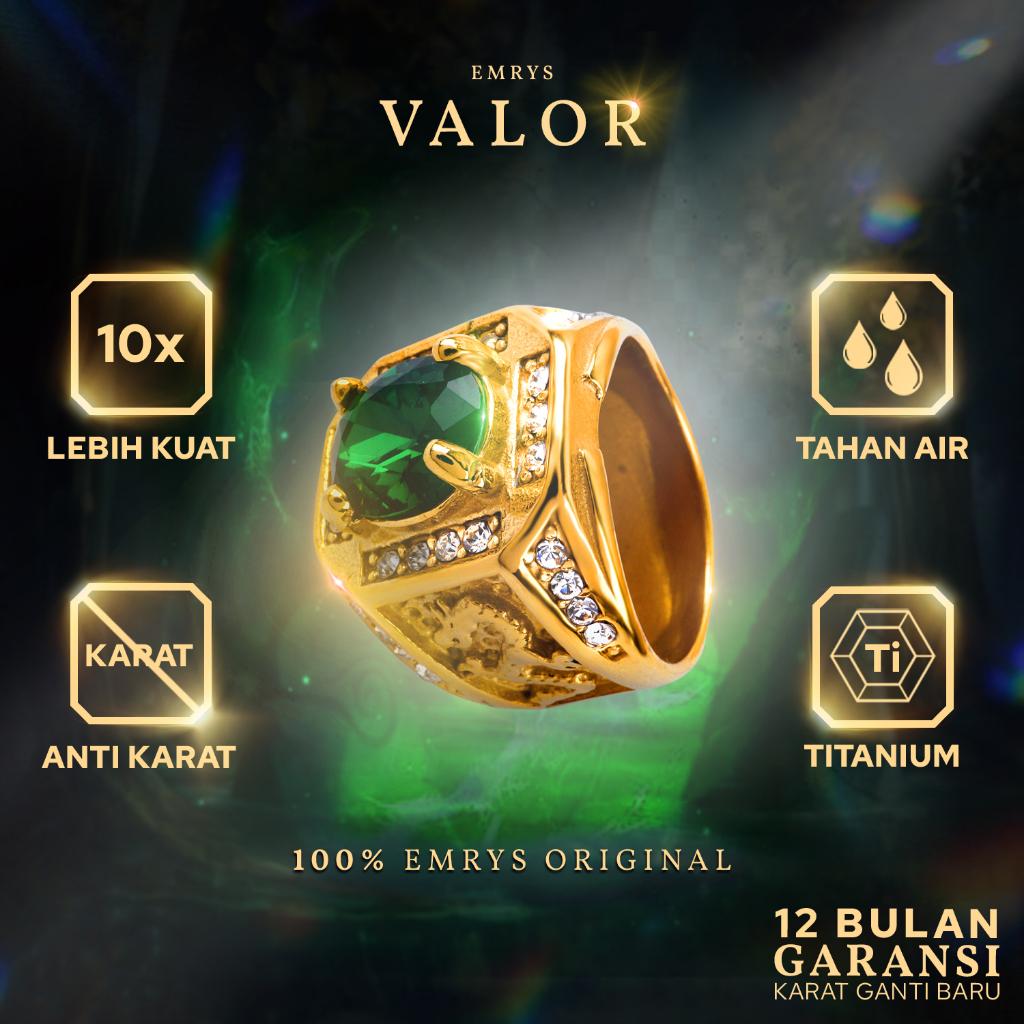 Jual BUY 1 FREE 1 GIFT Emrys Premium Rings VALOR Real Titanium Anti ...